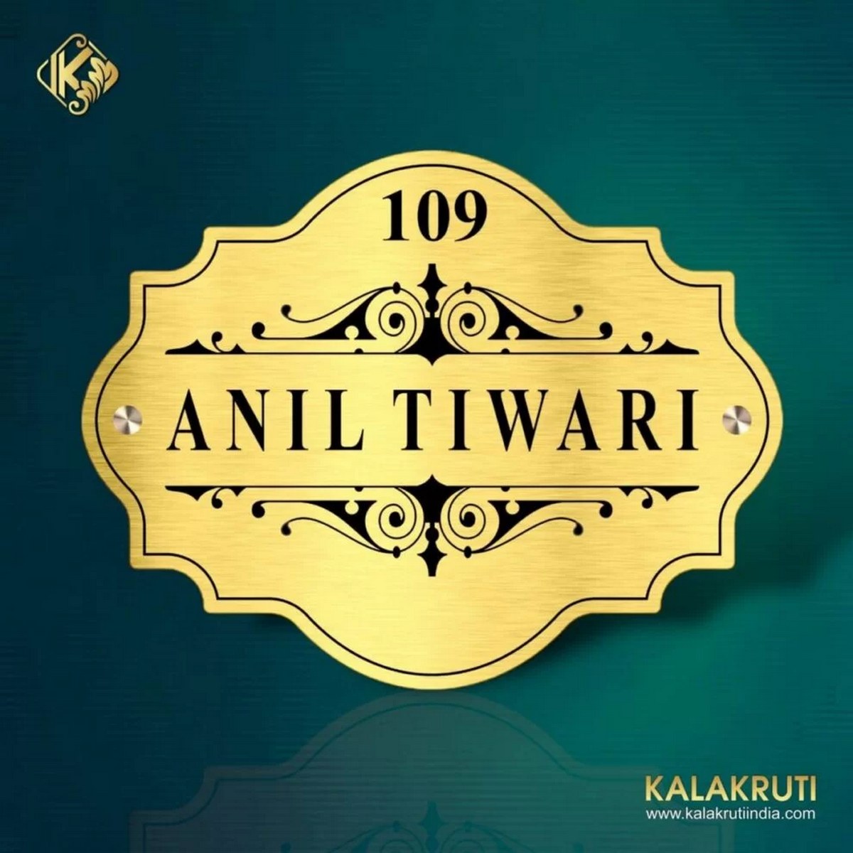 Elegant Brass Letters Nameplate | Laser Cut With Duco Paint